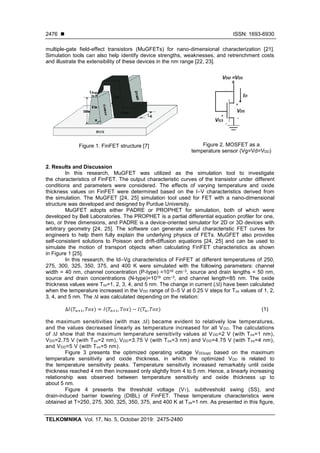 A temperature characterization of (Si-FinFET) based on channel oxide ...
