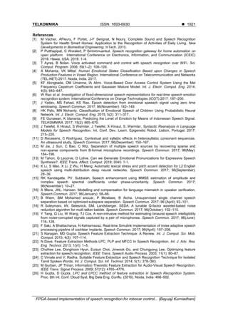 FPGA-based implementation of speech recognition for robocar control using MFCC | PDF