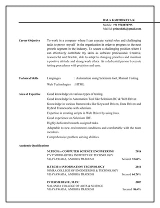 Karthikeya's Resume | PDF