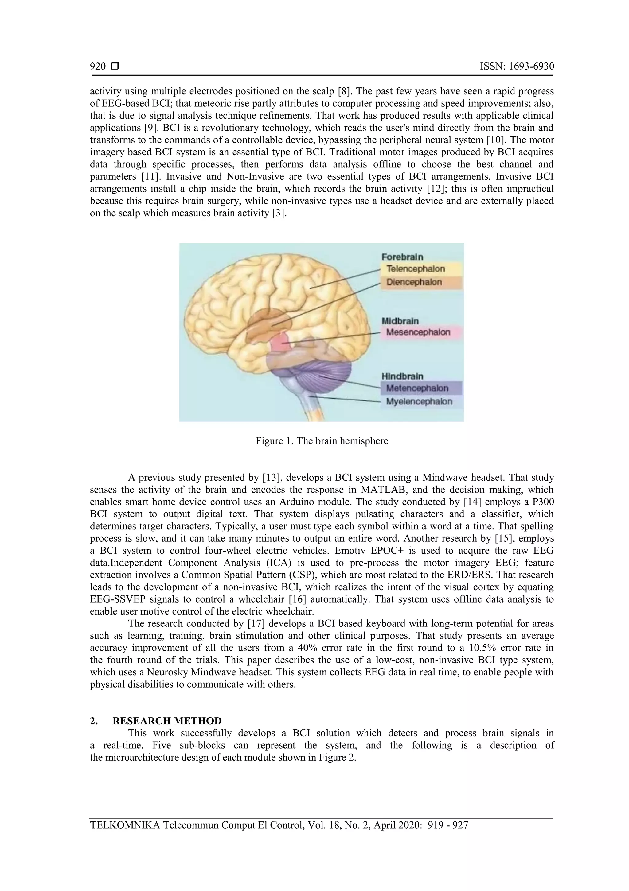 Brain computer interface based smart keyboard using neurosky mindwave headset | PDF