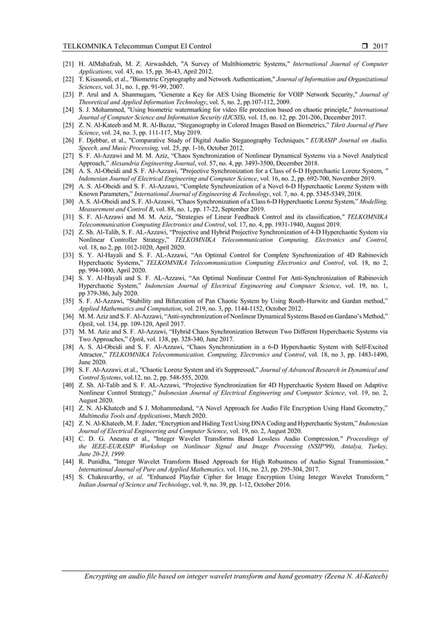 Encrypting An Audio File Based On Integer Wavelet Transform And Hand