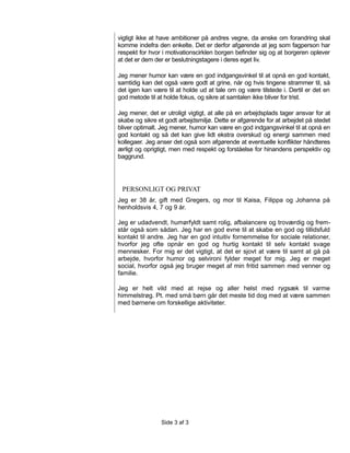 CV med faglige overvejelser | PDF