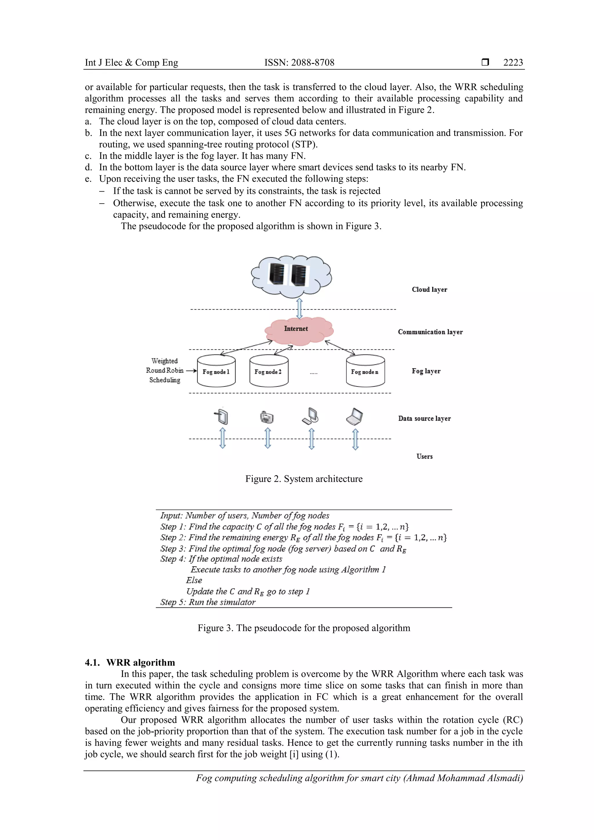 Fog computing scheduling algorithm for smart city | PDF