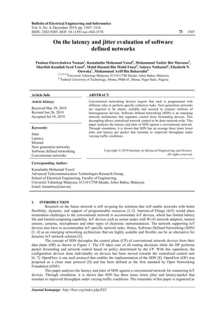 On the latency and jitter evaluation of software defined networks | PDF