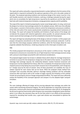 Design Proposal for a Bio-Methanol Synthesis Plant: Individual Unit ...