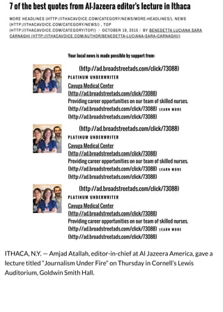 7 of the best quotes from Al-Jazeera editor's lecture in Ithaca | PDF