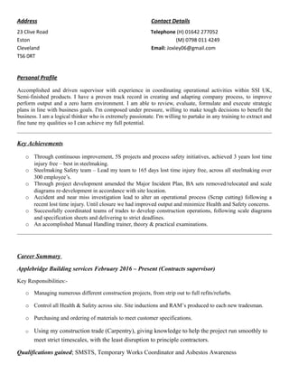 J Oxley CV | PDF