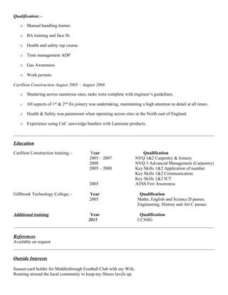 J Oxley CV | PDF