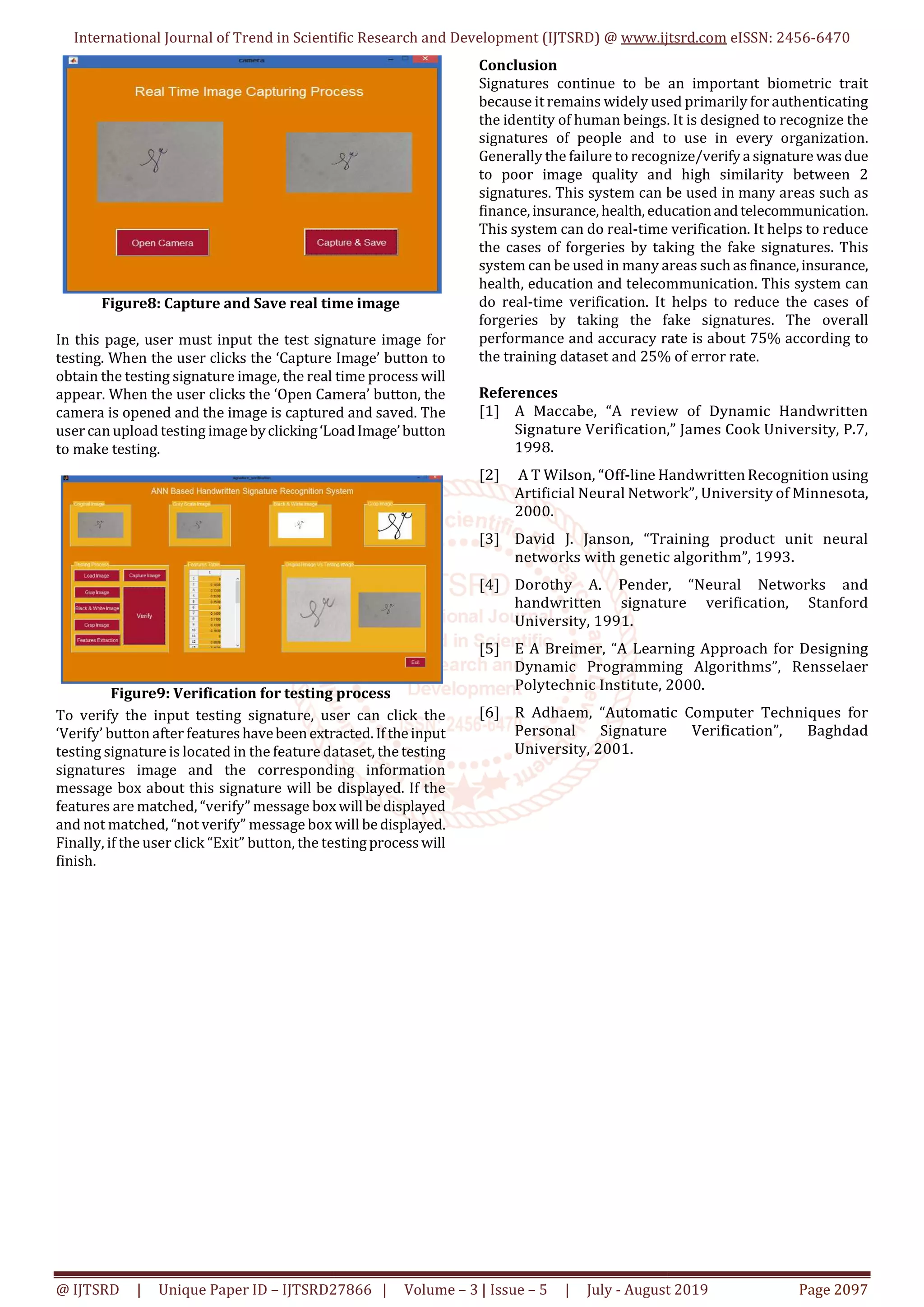 ANN Based Handwritten Signature Recognition System | PDF