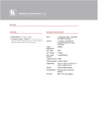 Kramer 401DN | PDF