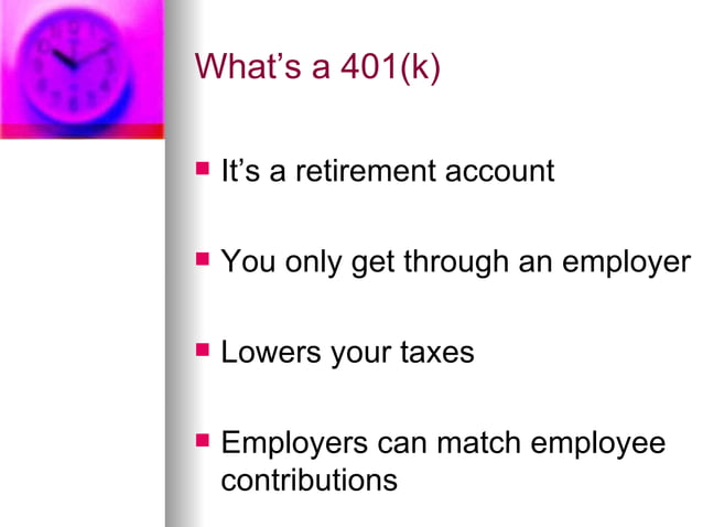 401k Presentation No Video Clip | PPT