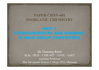 STEROCHEMISTRY AND BONDING IN MAIN GROUP COMPOUNDS | PDF