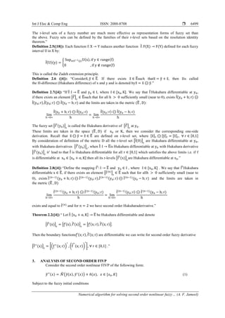 umerical algorithm for solving second order nonlinear fuzzy initial value problems | PDF