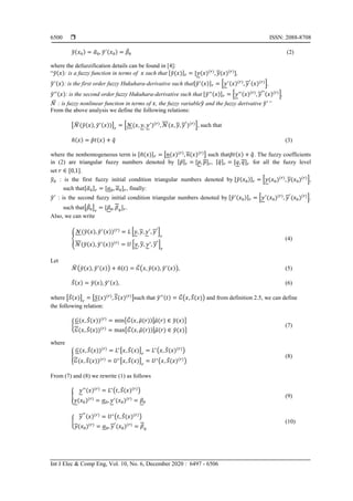 umerical algorithm for solving second order nonlinear fuzzy initial value problems | PDF