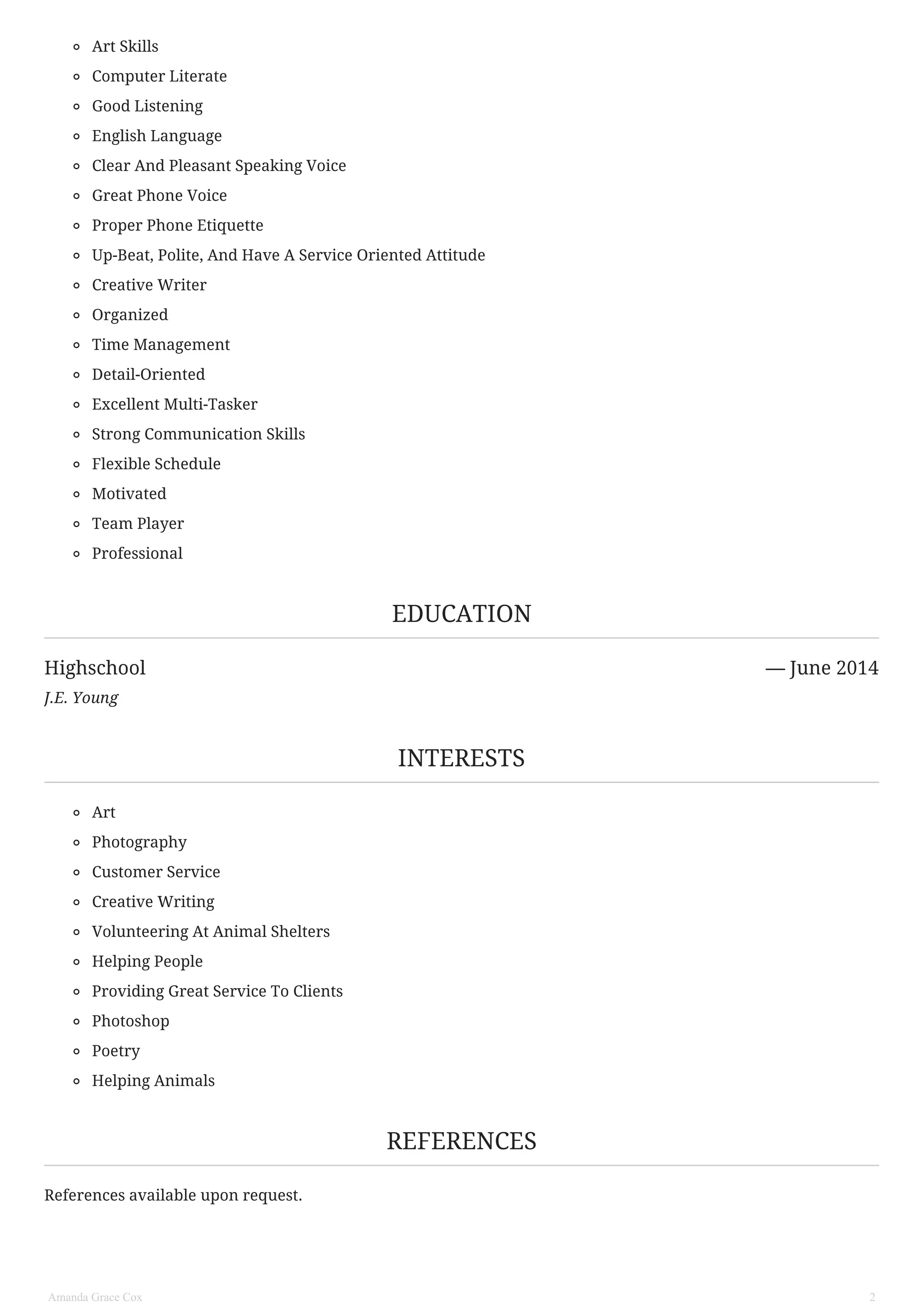 Amanda Cox Resume | PDF