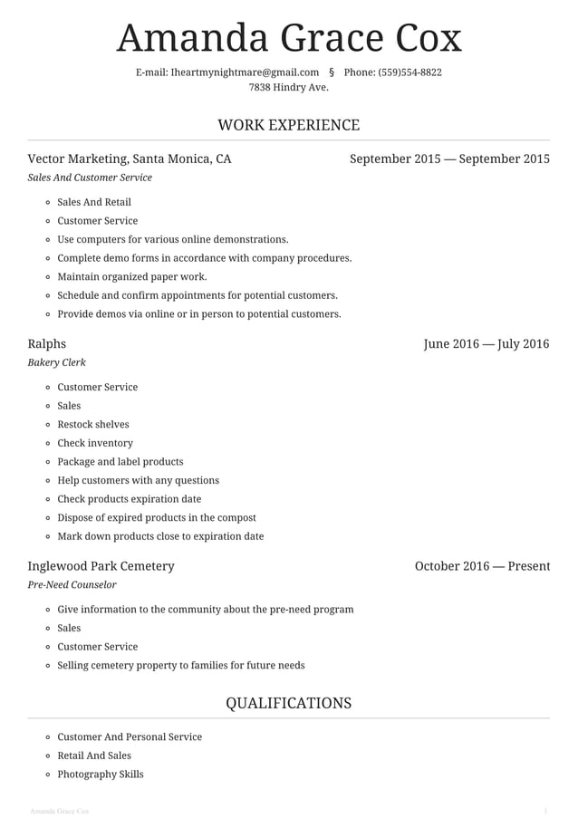 Amanda Cox Resume | PDF