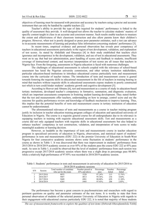 The use of measurement frameworks to explore the qualities of test ...