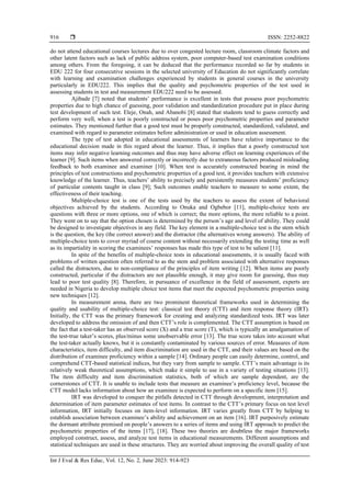 The use of measurement frameworks to explore the qualities of test ...