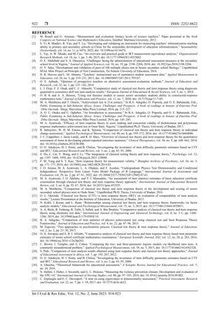 The use of measurement frameworks to explore the qualities of test ...
