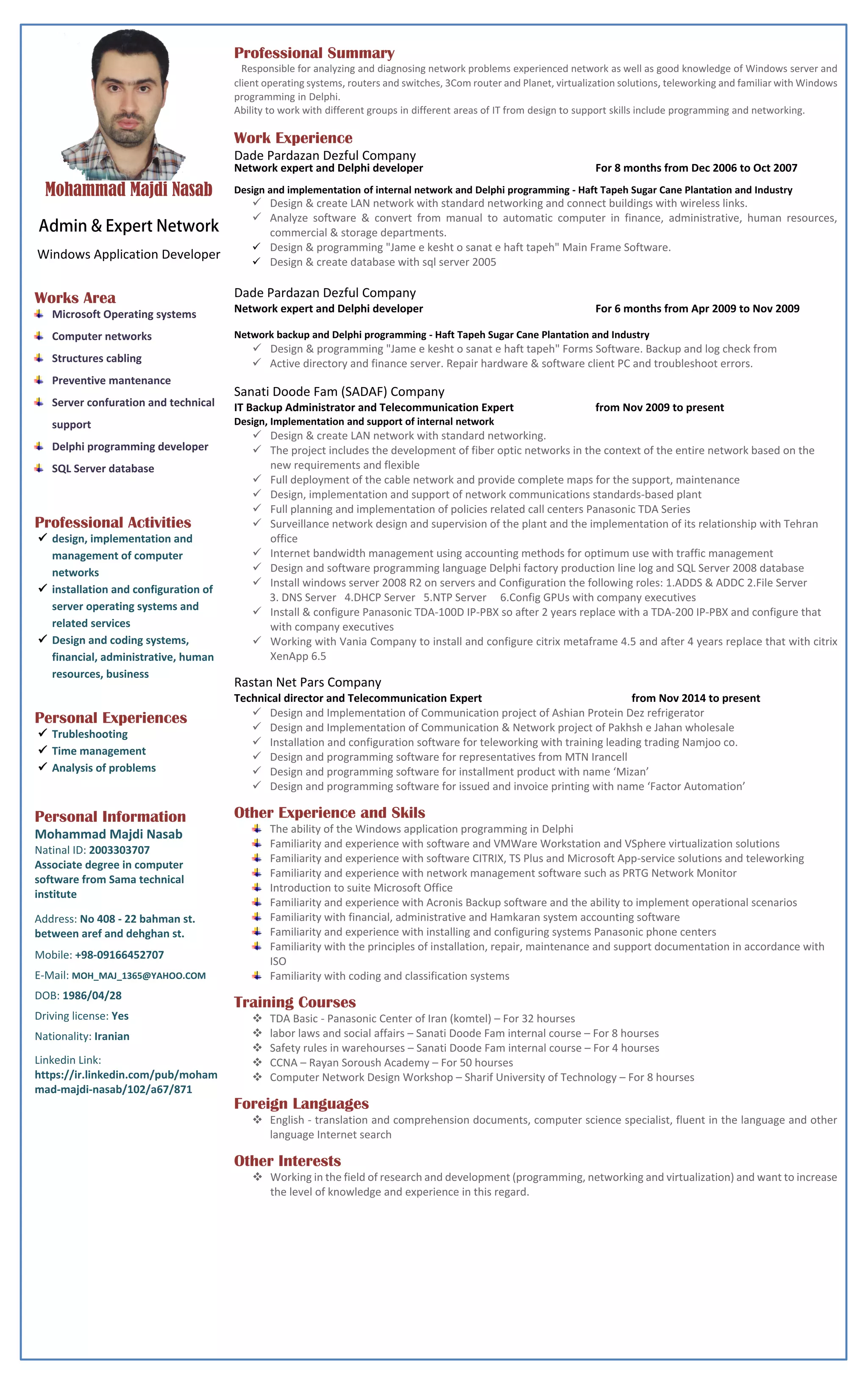 Resume-E | PDF | Operating Systems | Computer Software and Applications