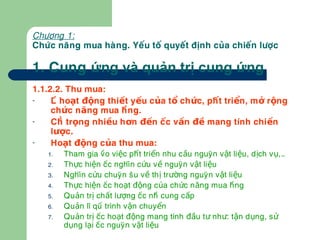 Bài Giảng Quản Trị Mua Hàng Và Lưu Kho | PDF