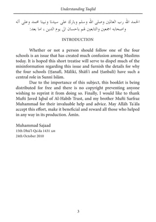 Understanding Taqlid Following One of The Four Great Imams | PDF