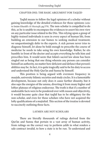 Understanding Taqlid Following One of The Four Great Imams | PDF