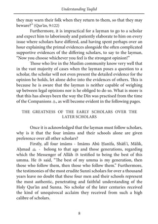 Understanding Taqlid Following One of The Four Great Imams | PDF