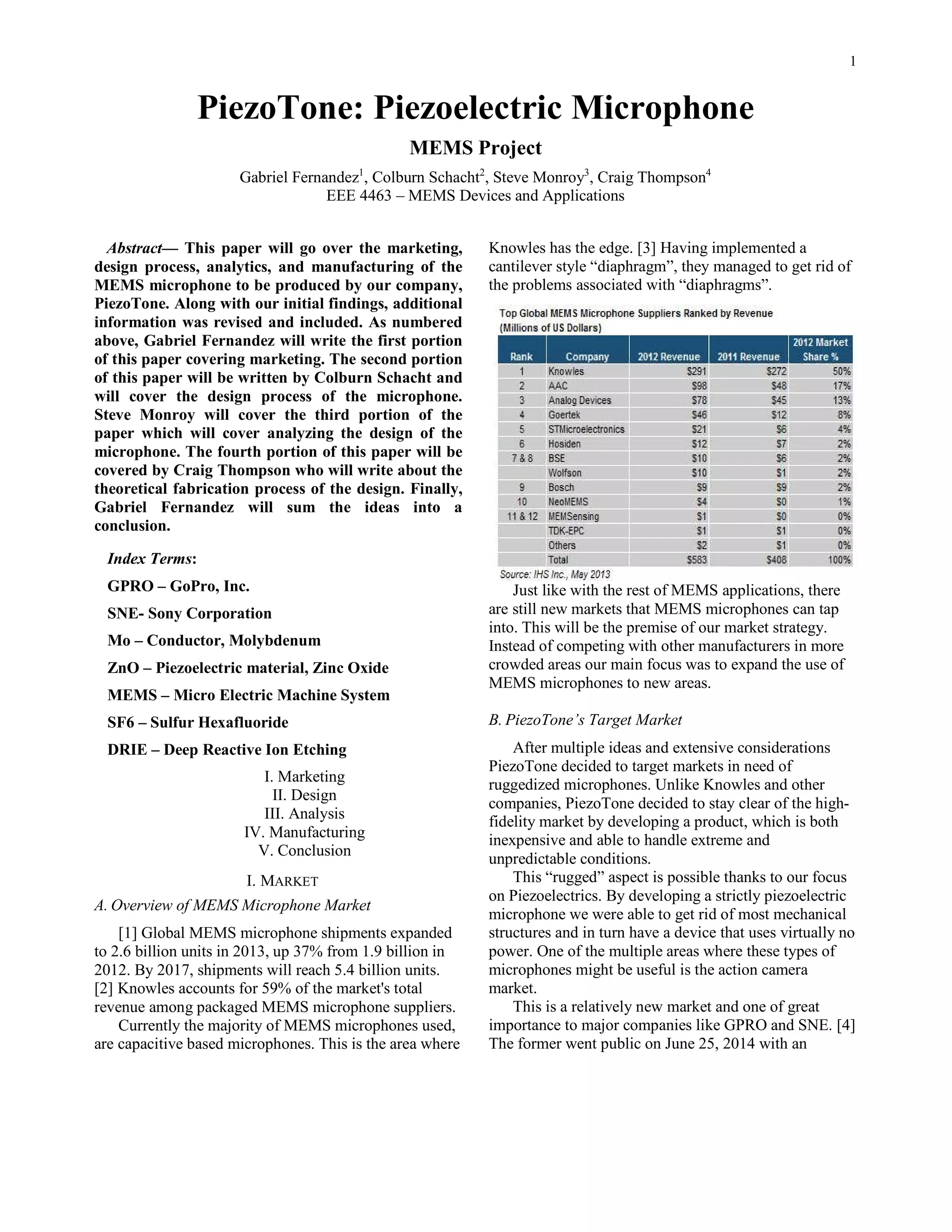 Piezoelectric Microphone_PiezoTone | PDF