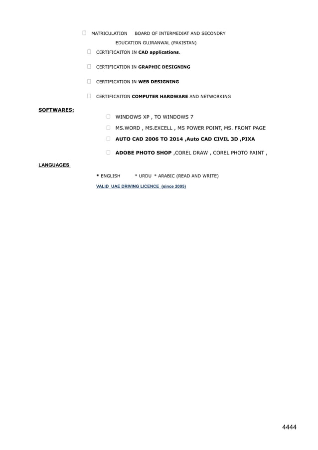 CV CAD ENGINEER IQBAL 01 | RTF | Civil Engineering Industry | Industries