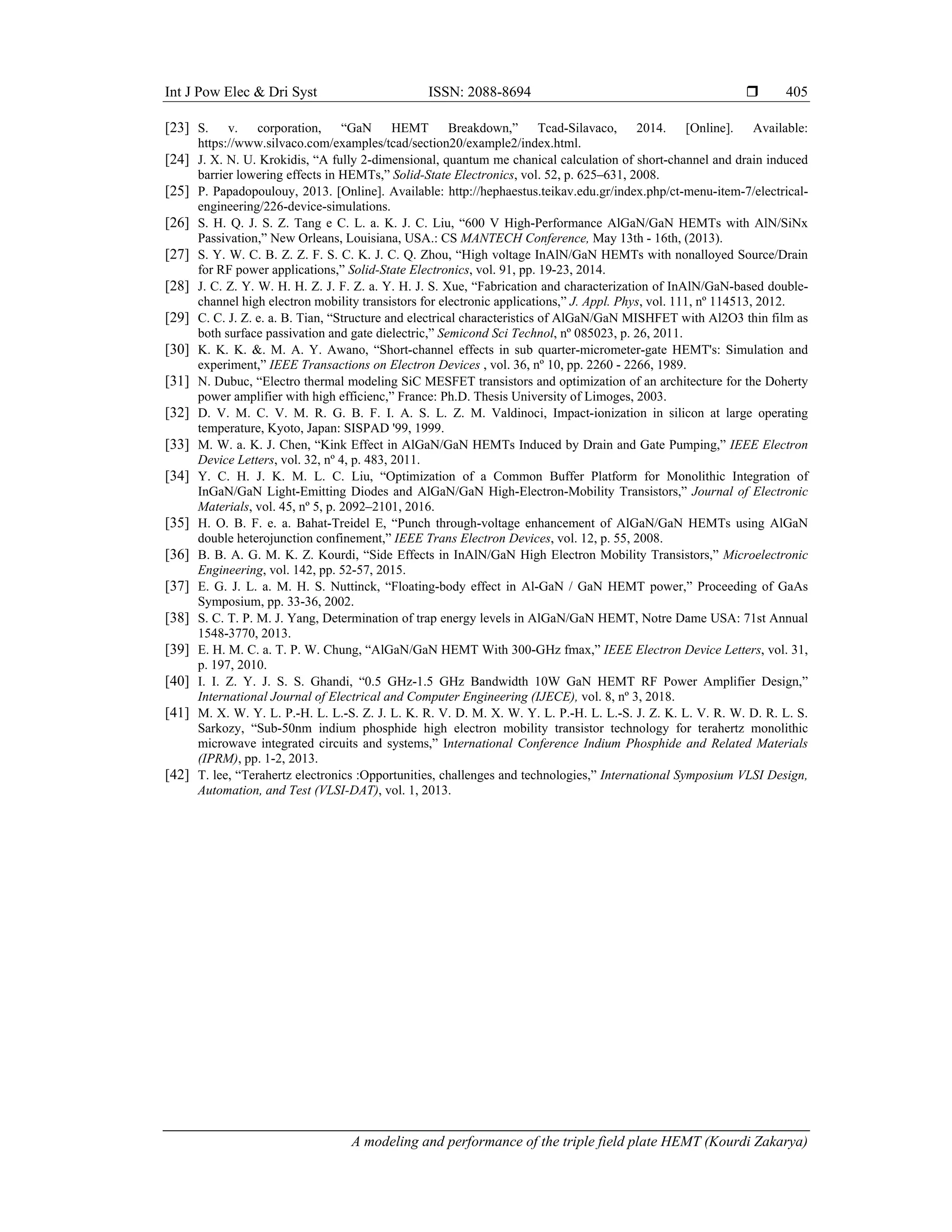 A modeling and performance of the triple field plate HEMT | PDF