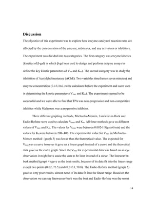 Enzyme kinetics of β-gal | PDF