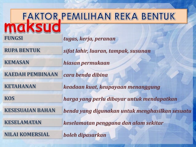 Faktor pemilihan reka bentuk | PPTX