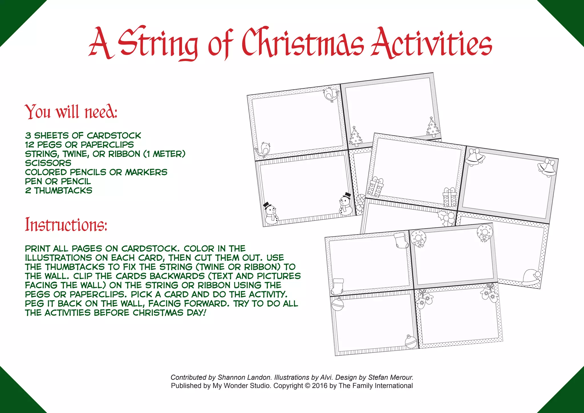 A string of christmas activities | PPT