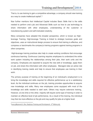 Research Report training and development1 | PDF