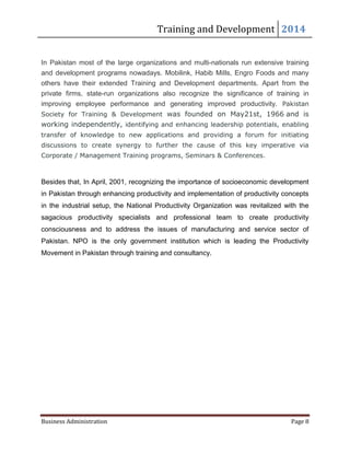 Research Report training and development1 | PDF