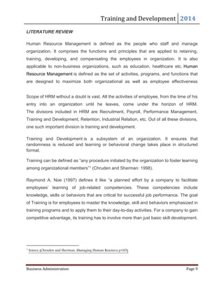 Research Report training and development1 | PDF