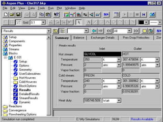 Computer Simulation of a Heat Exchanger using Aspen | PPTX