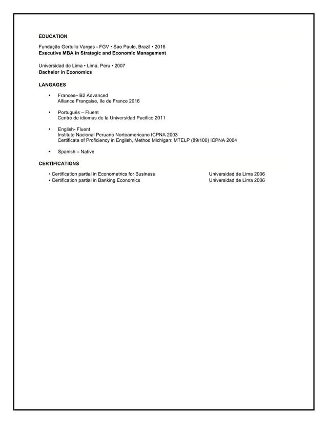 2016 CV Diana Benavides English | PDF