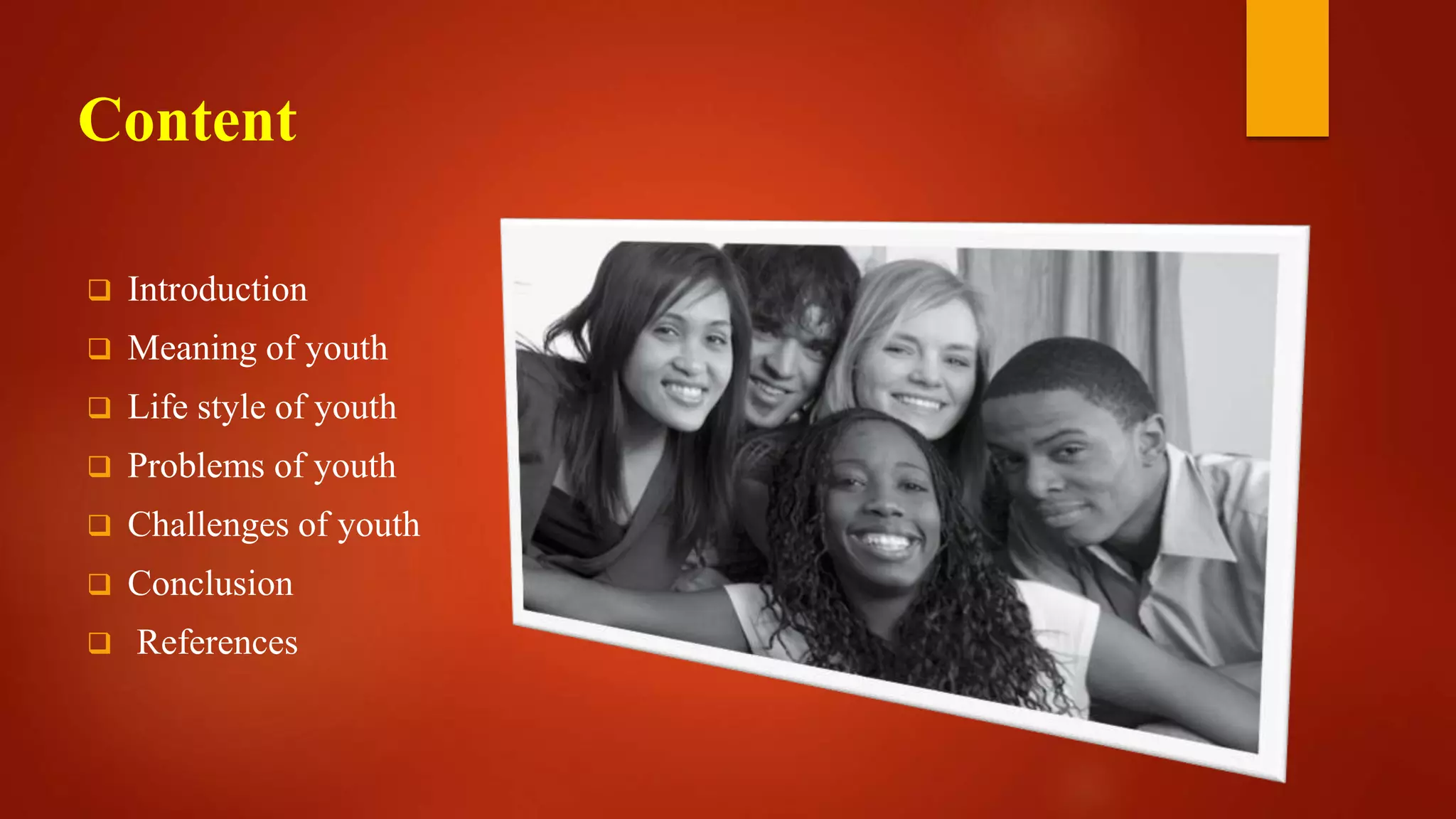 Youth lifestyle, problems, needs and challenges | PPTX