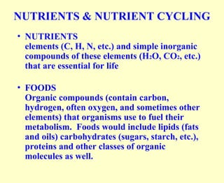 Nutrients Cycling and environment interactions | PPT