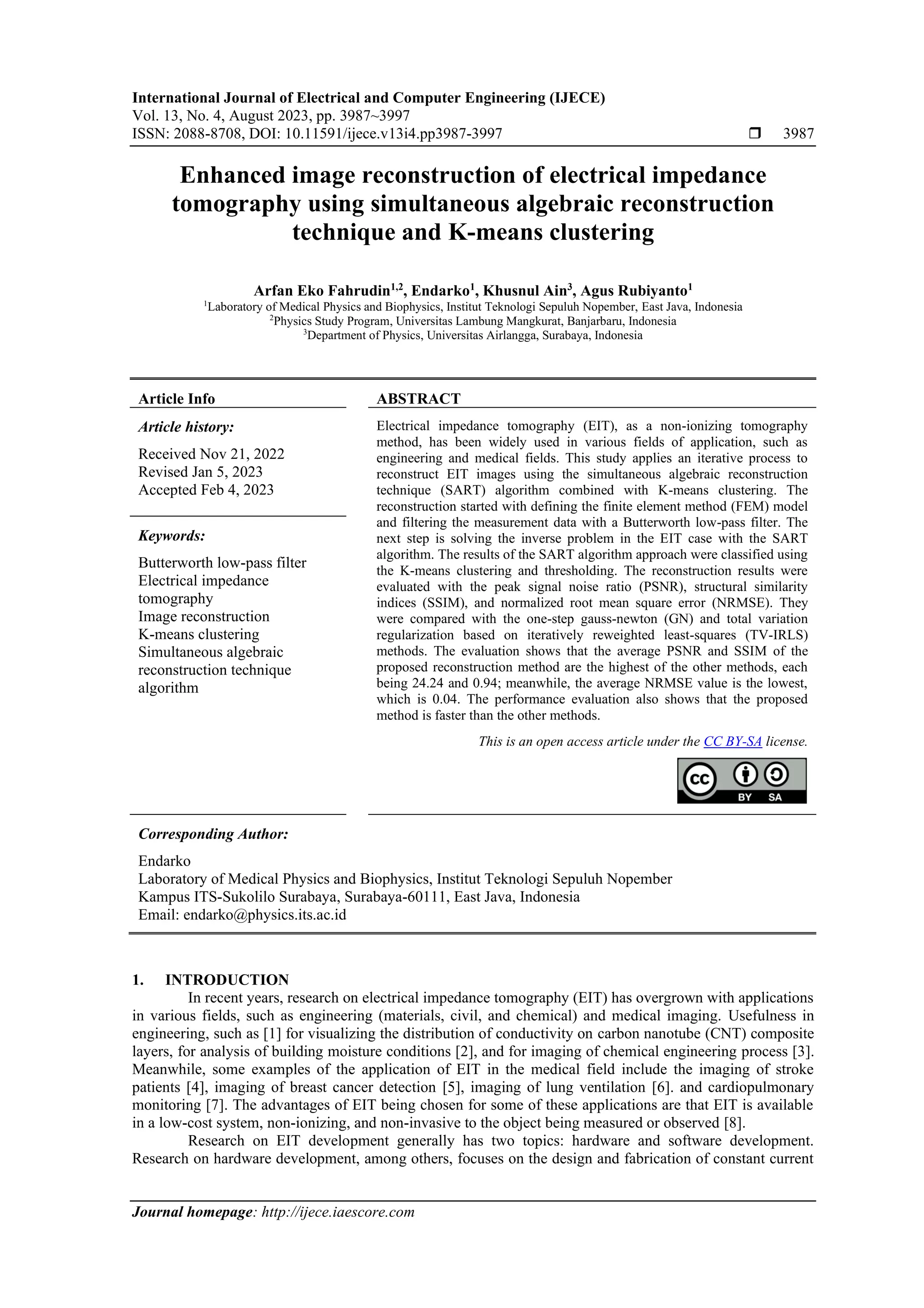 Enhanced Image Reconstruction Of Electrical Impedance Tomography Using
