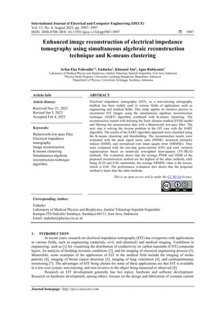 Enhanced image reconstruction of electrical impedance tomography using simultaneous algebraic ...
