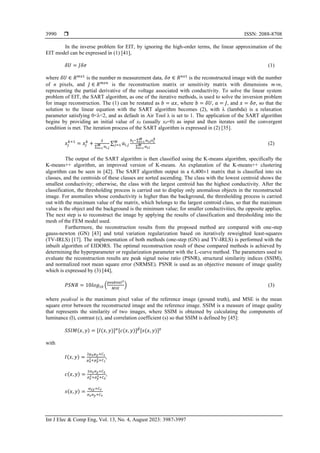 Enhanced image reconstruction of electrical impedance tomography using simultaneous algebraic ...