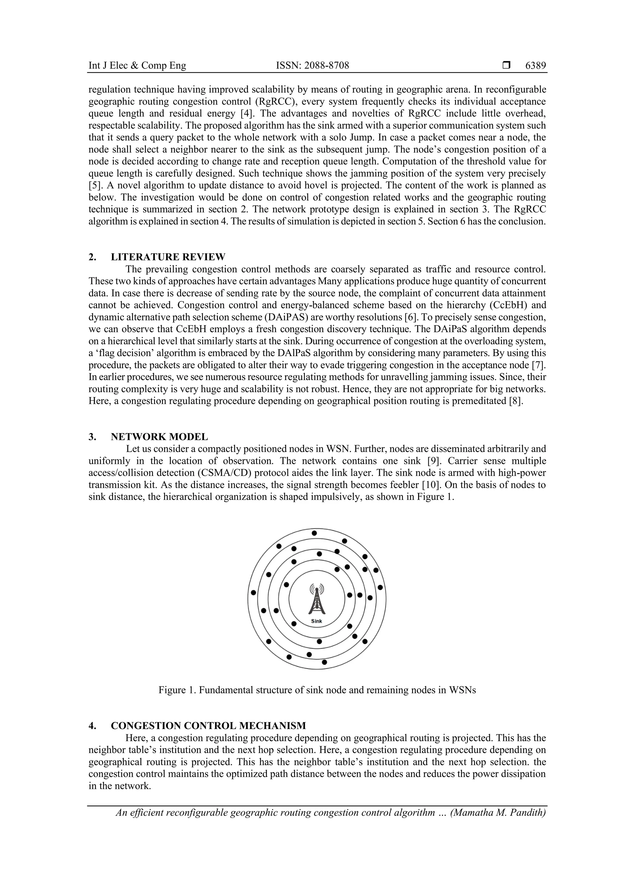 An Efficient Reconfigurable Geographic Routing Congestion Control Algorithm For Wireless Sensor