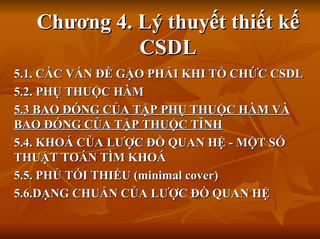 Lý thuyết thiết kế CSDL | PDF