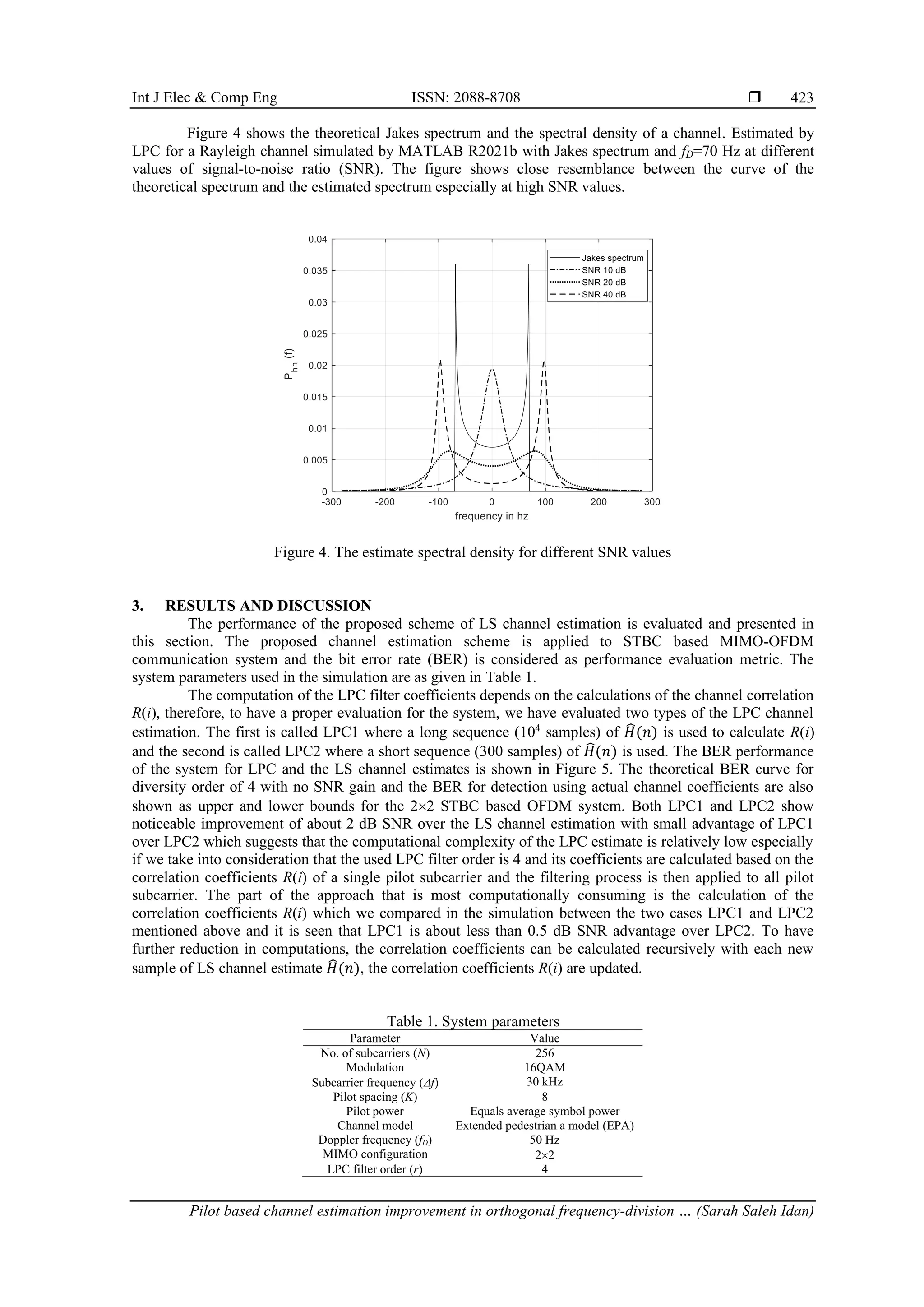 Pilot based channel estimation improvement in orthogonal frequency-division multiplexing systems ...