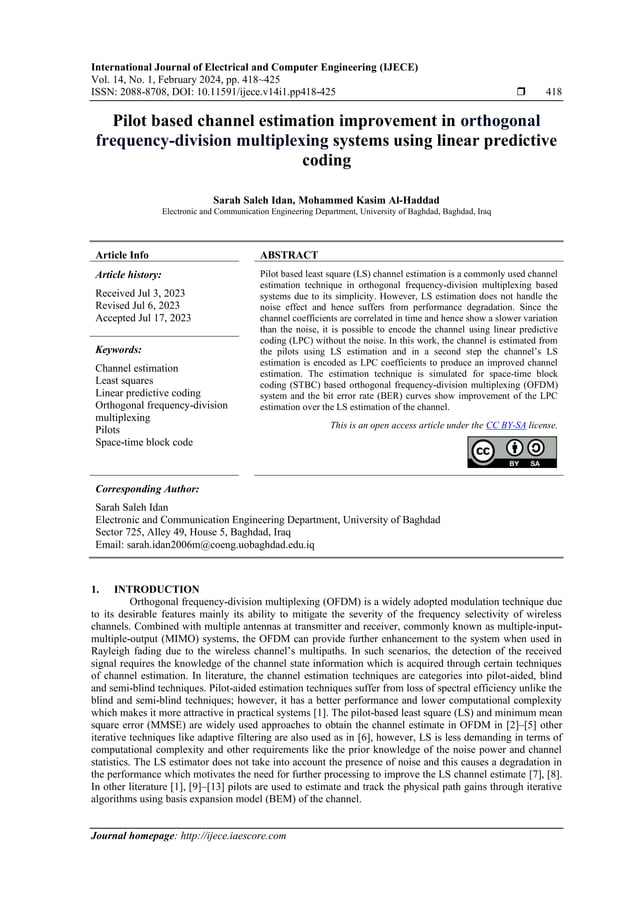 Pilot based channel estimation improvement in orthogonal frequency-division multiplexing systems ...