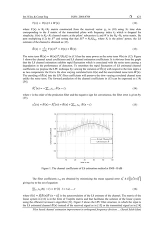 Pilot based channel estimation improvement in orthogonal frequency-division multiplexing systems ...