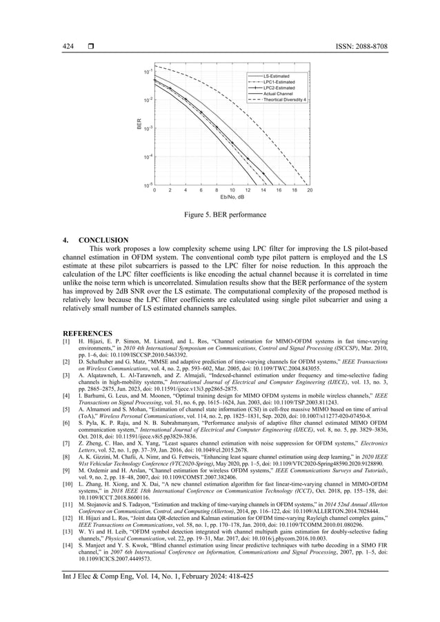 Pilot based channel estimation improvement in orthogonal frequency-division multiplexing systems ...